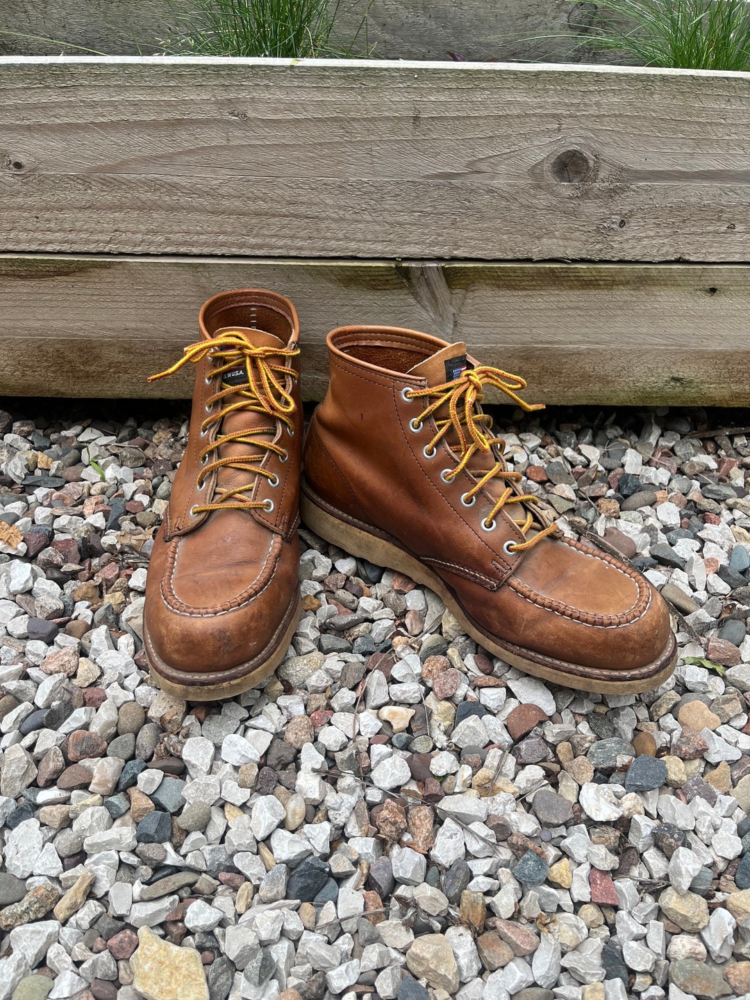 Vintage Men's 12 Leather Boots / Men's 6 Inch Mock Toe Boot / Vintage ...