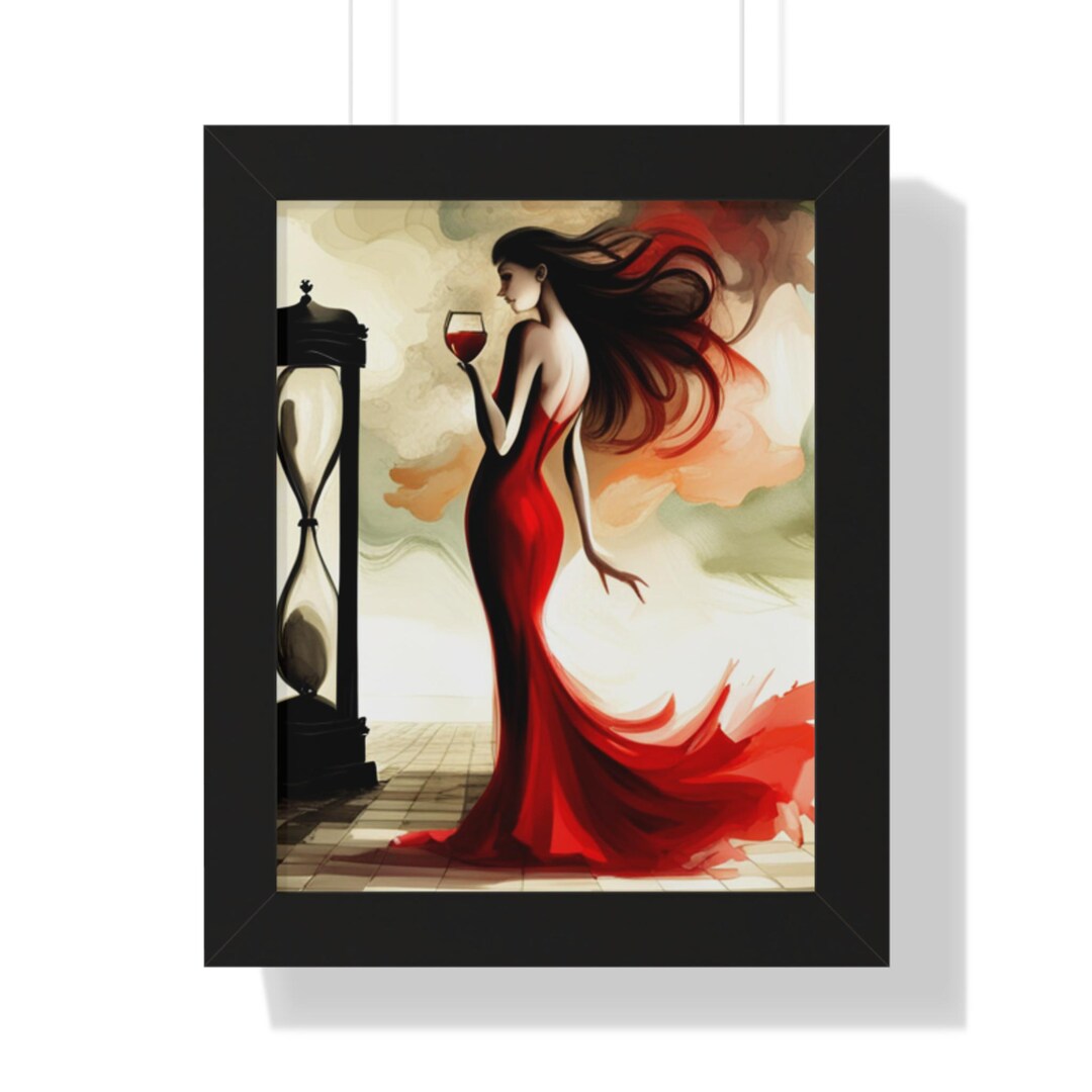 Poster of Woman Red Dress - Etsy