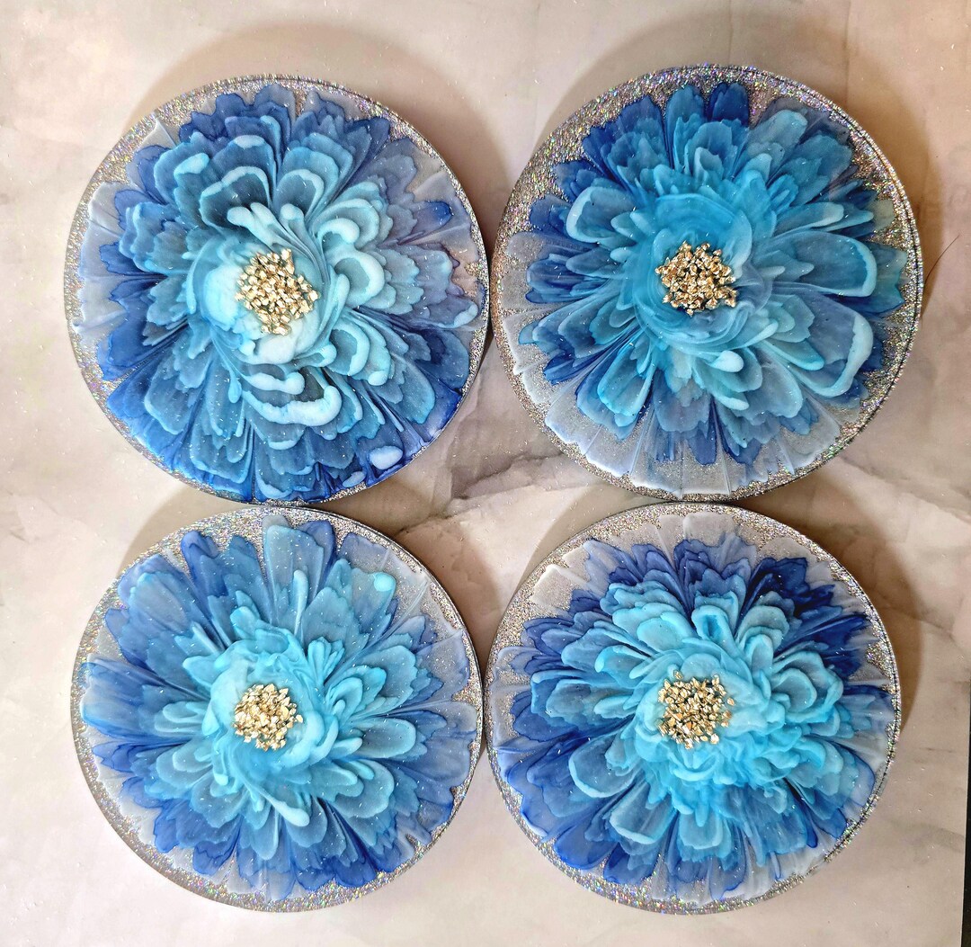 3D Blooming Flower Coaster Set - Etsy