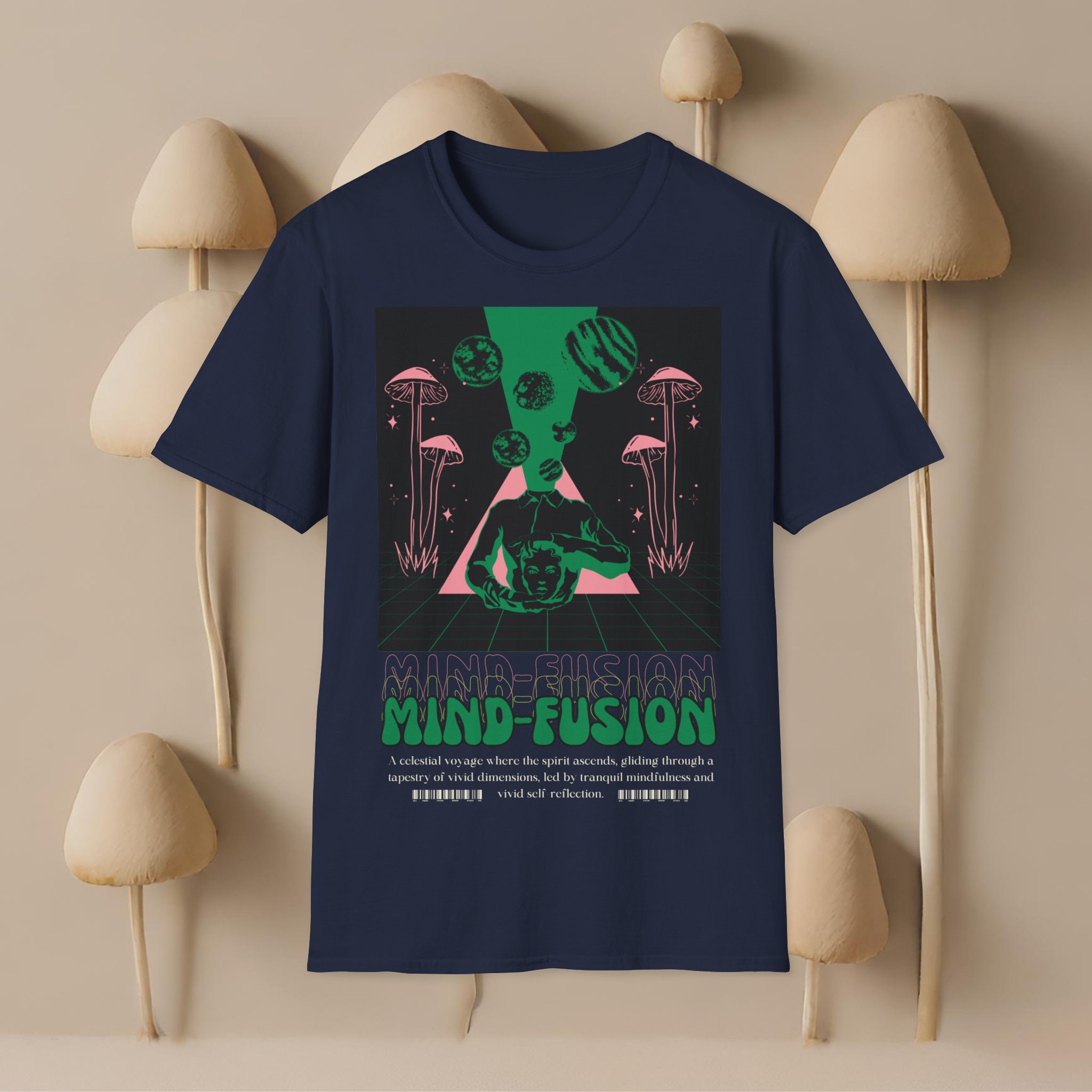 Mind-fusion Graphic Tee Psychedelic Mushroom Unique Unisex Cotton Shirt ...