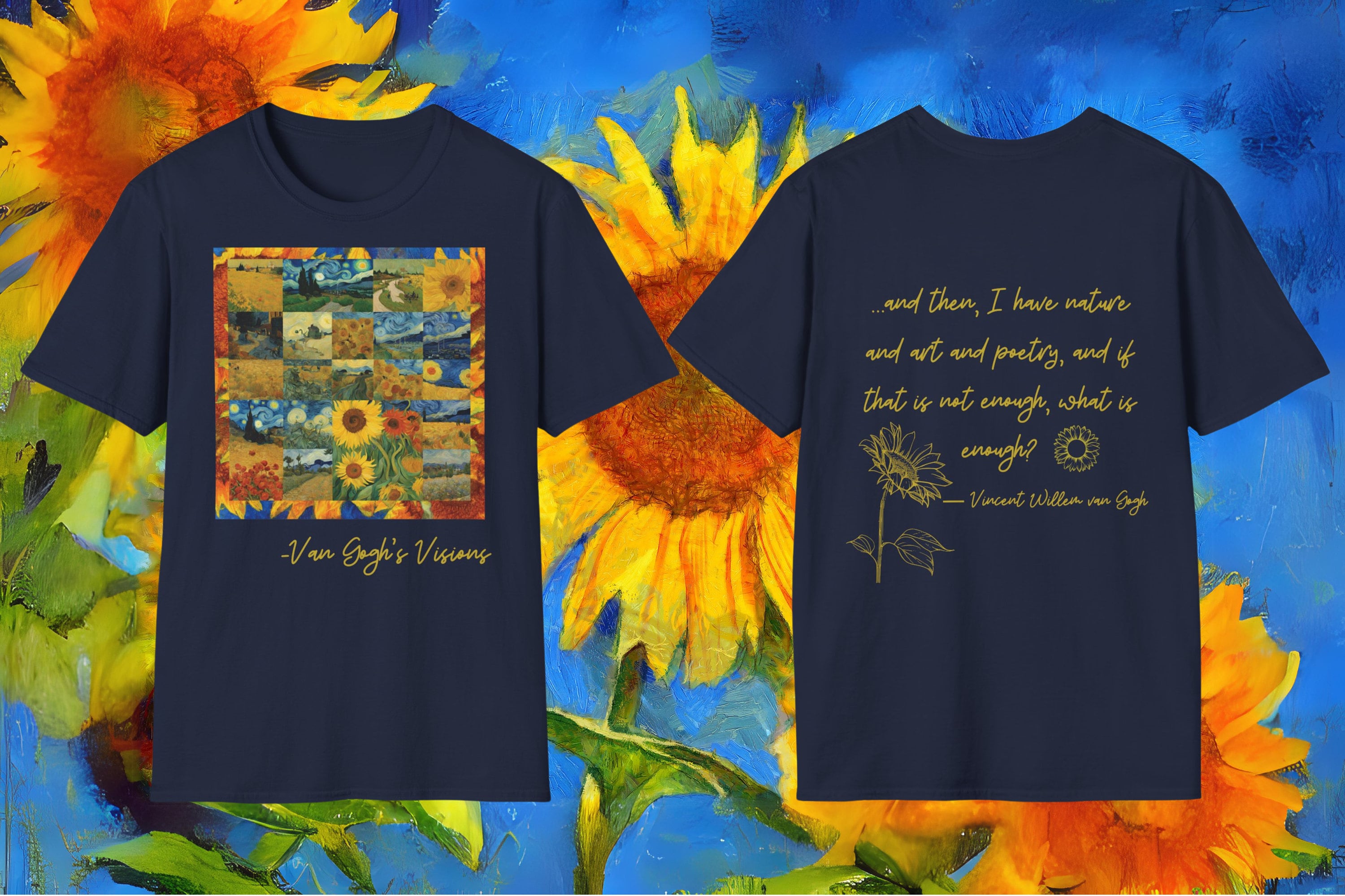 Van Gogh Visions T-shirt , Wearable Art, Aesthetic Clothing, Art Gift ...