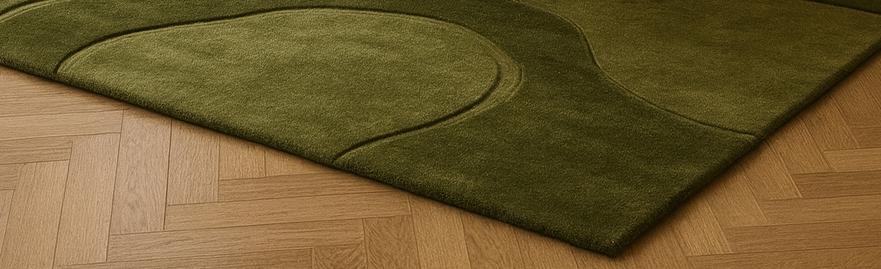 Hand-tufted Olive Green Wool Rug: Modern Sculpted Texture - Etsy