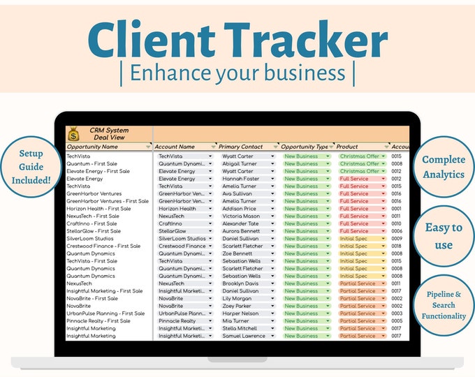 Client Tracker Spreadsheet CRM Template Customer Relationship ... Client Tracker Spreadsheet CRM Template Customer Relationship ...