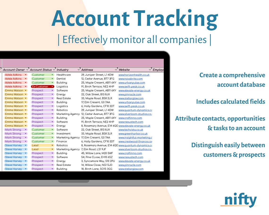 Client Tracker Spreadsheet CRM Template Customer Relationship ...