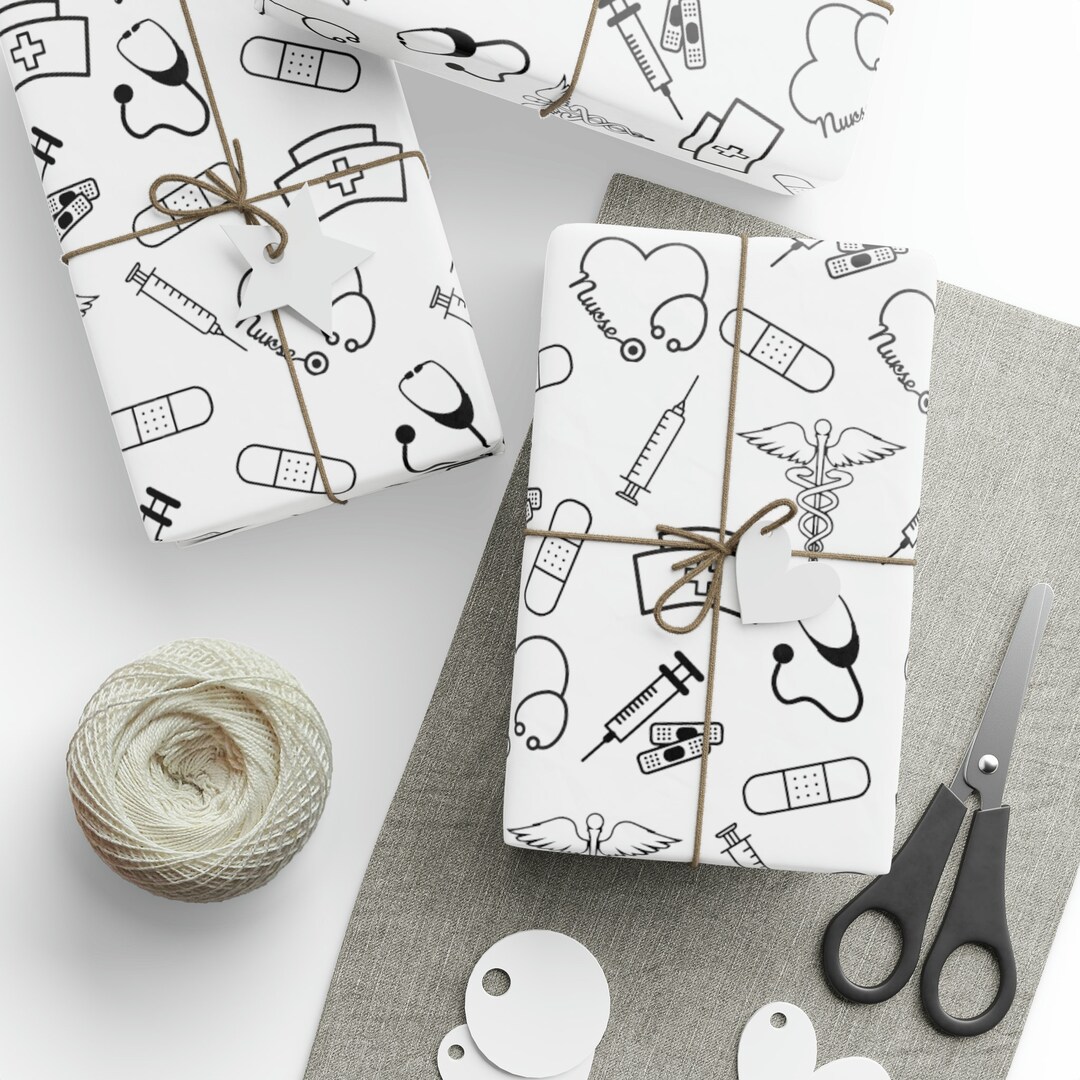 Nurse Themed Gift Wrap Nurse Gift, Nursing School Gift, Wrapping Paper ...
