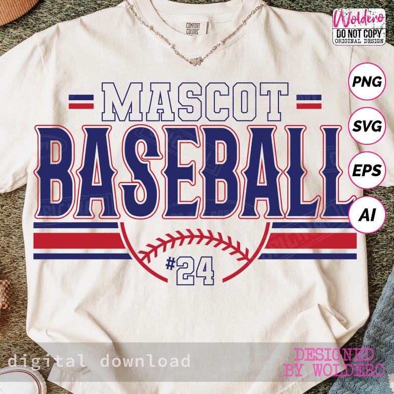 Editable Baseball Mascot SVG Bundle, Team T-shirt Design (digital ...
