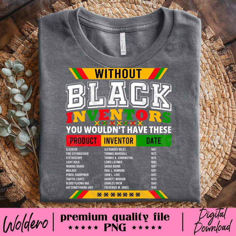 Black Inventors T-shirt PNG Bundle: Black History Month Designs ...