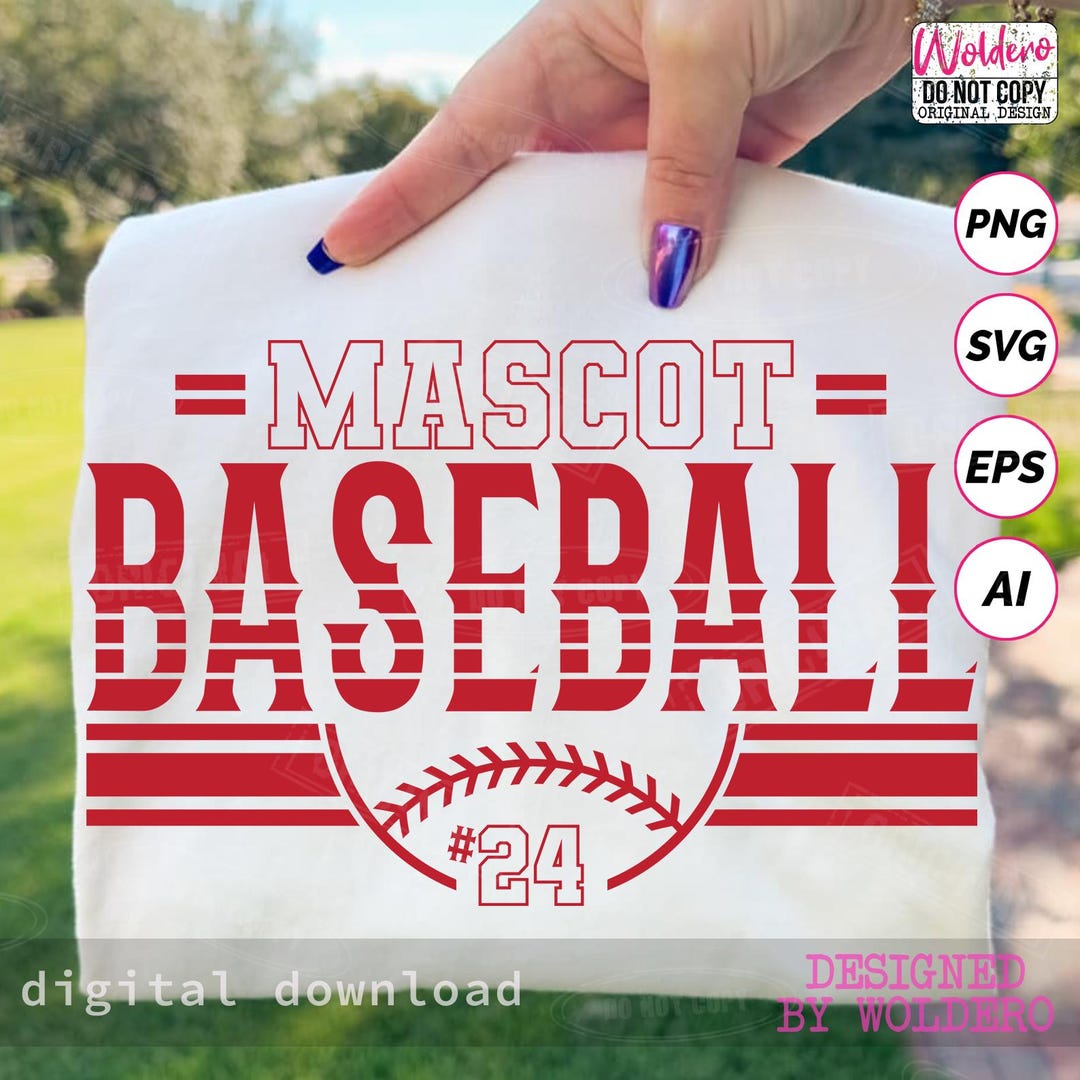 Custom Baseball Mascot Team SVG & PNG Bundle, Editable Baseball Game ...