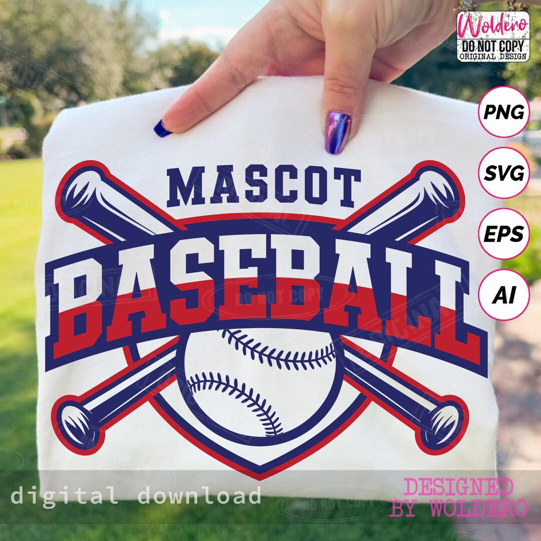 Custom Mascot Baseball Team SVG Bundle, Editable Baseball Game Day ...