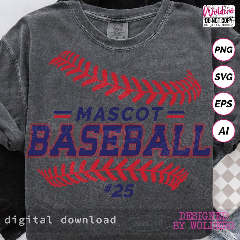Baseball Team Mascot SVG & PNG Bundle, Custom Baseball Game Day Season ...