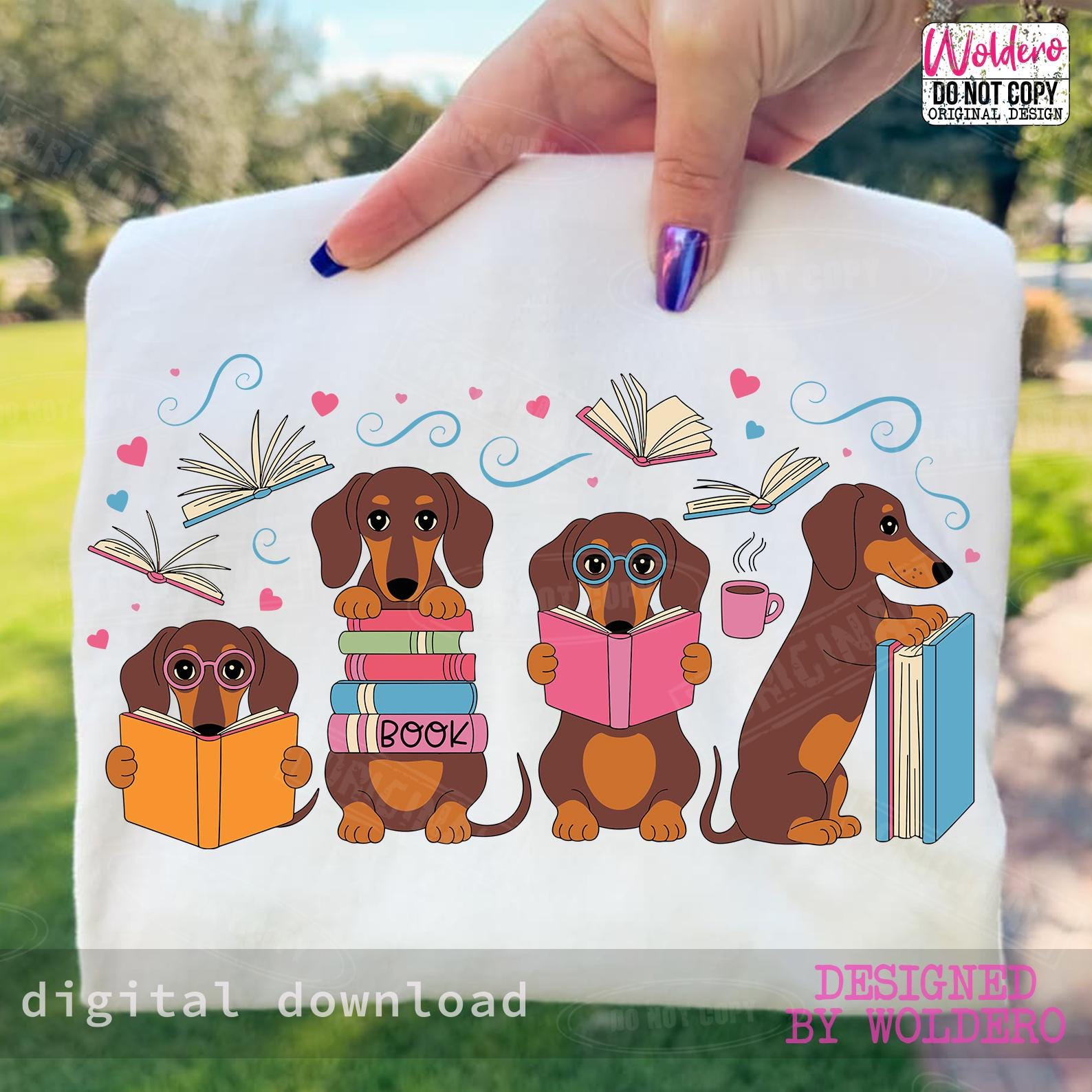 Dachshund Book Lover PNG, Reading Wiener Dog Art (digital Download) - Etsy