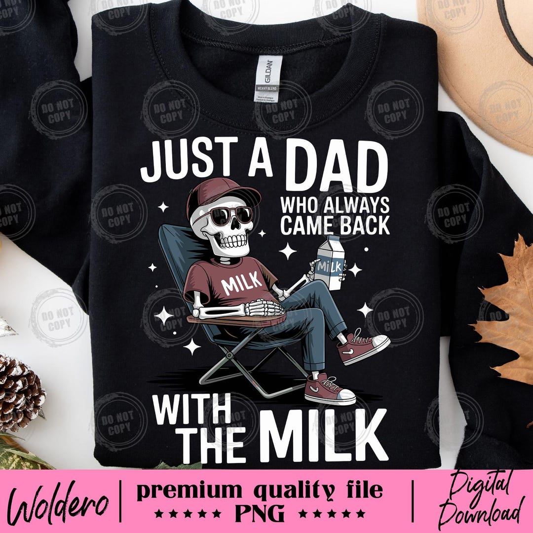 Retro Skeleton Dad PNG: Funny Father's Day T-shirt Design (digital ...
