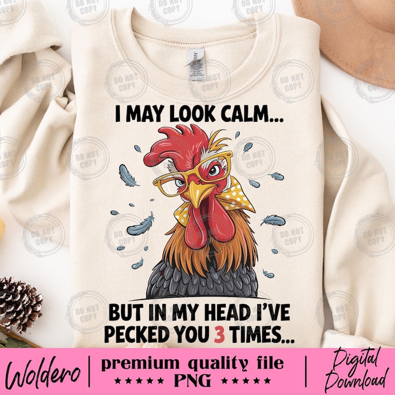 Funny Chicken Lover PNG | Sassy Farm Animal Shirt Design (digital ...