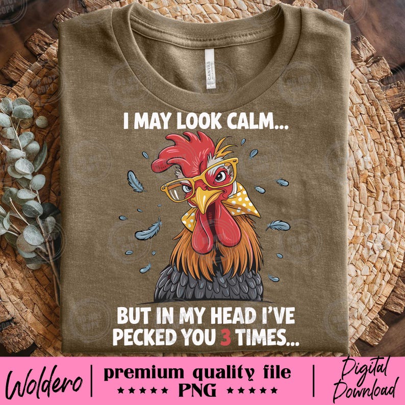 Funny Chicken Lover PNG | Sassy Farm Animal Shirt Design (digital ...