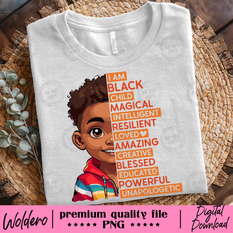 I Am Black History PNG: Kids African American Pride Design (digital ...