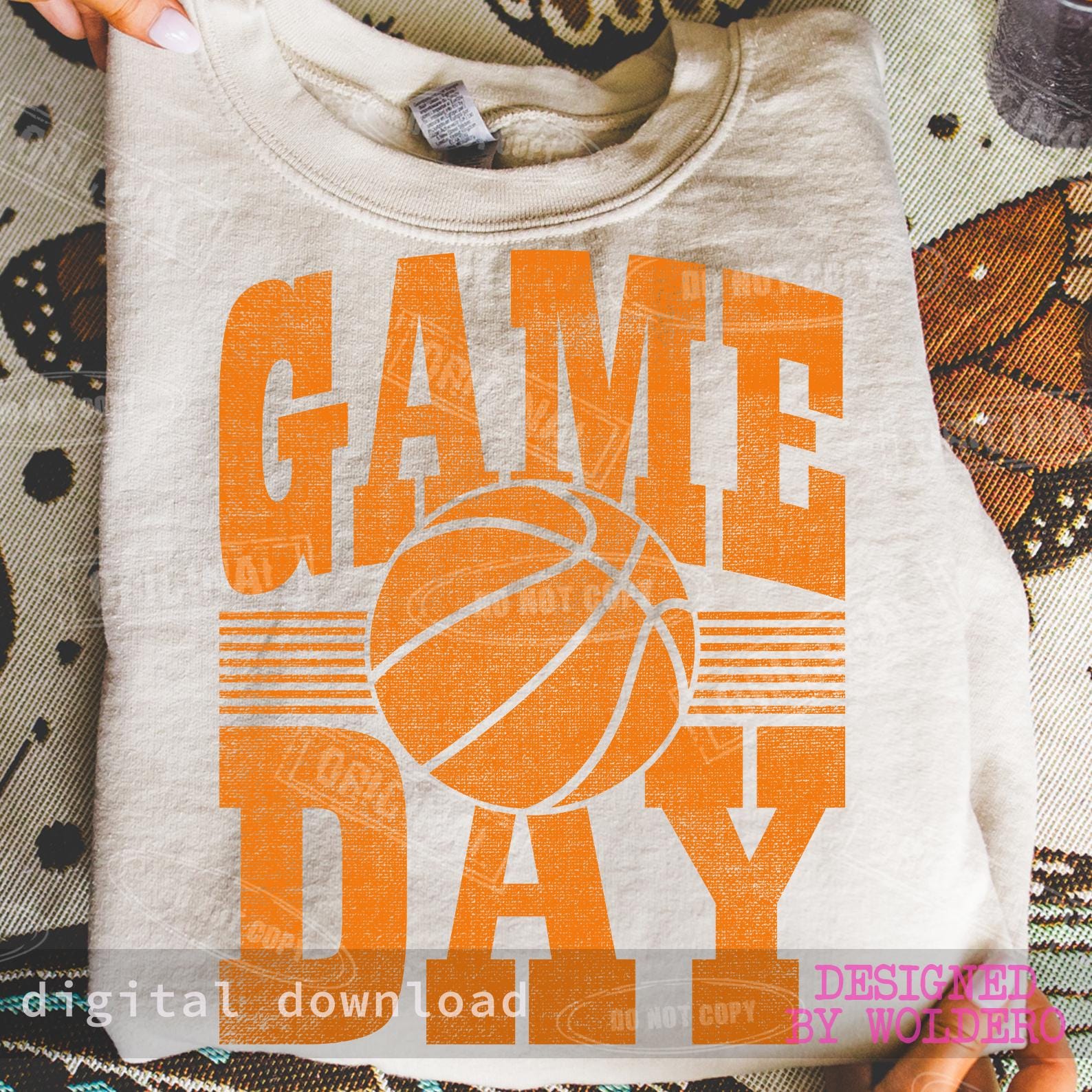 Retro Basketball Game Day PNG Bundle: Distressed Sports Design (digital ...