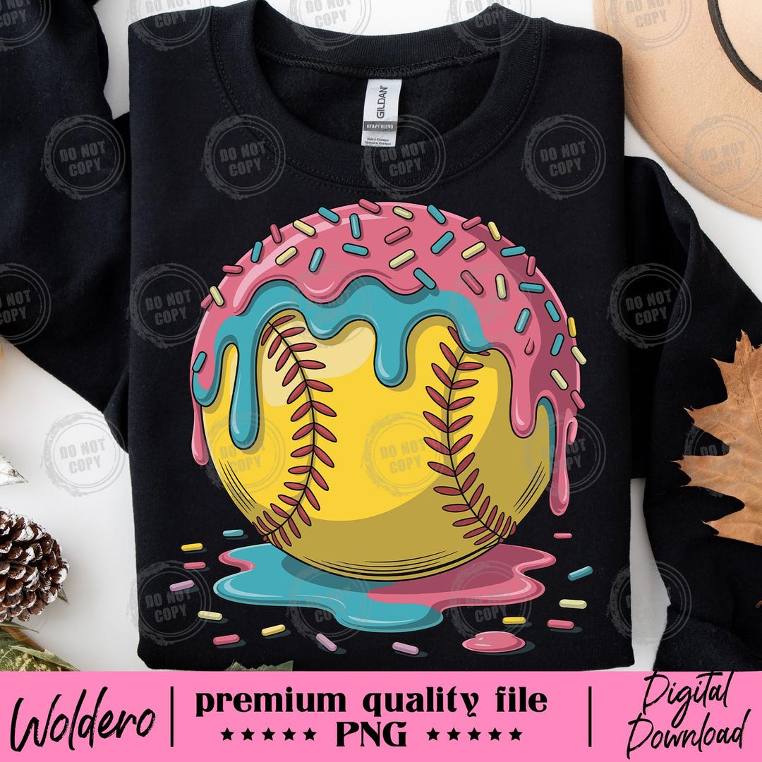 Softball Drip PNG: Ice Cream Ball Graphic Tee (digital Download) - Etsy UK