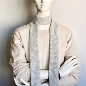 White Skinny Scarf Etsy UK