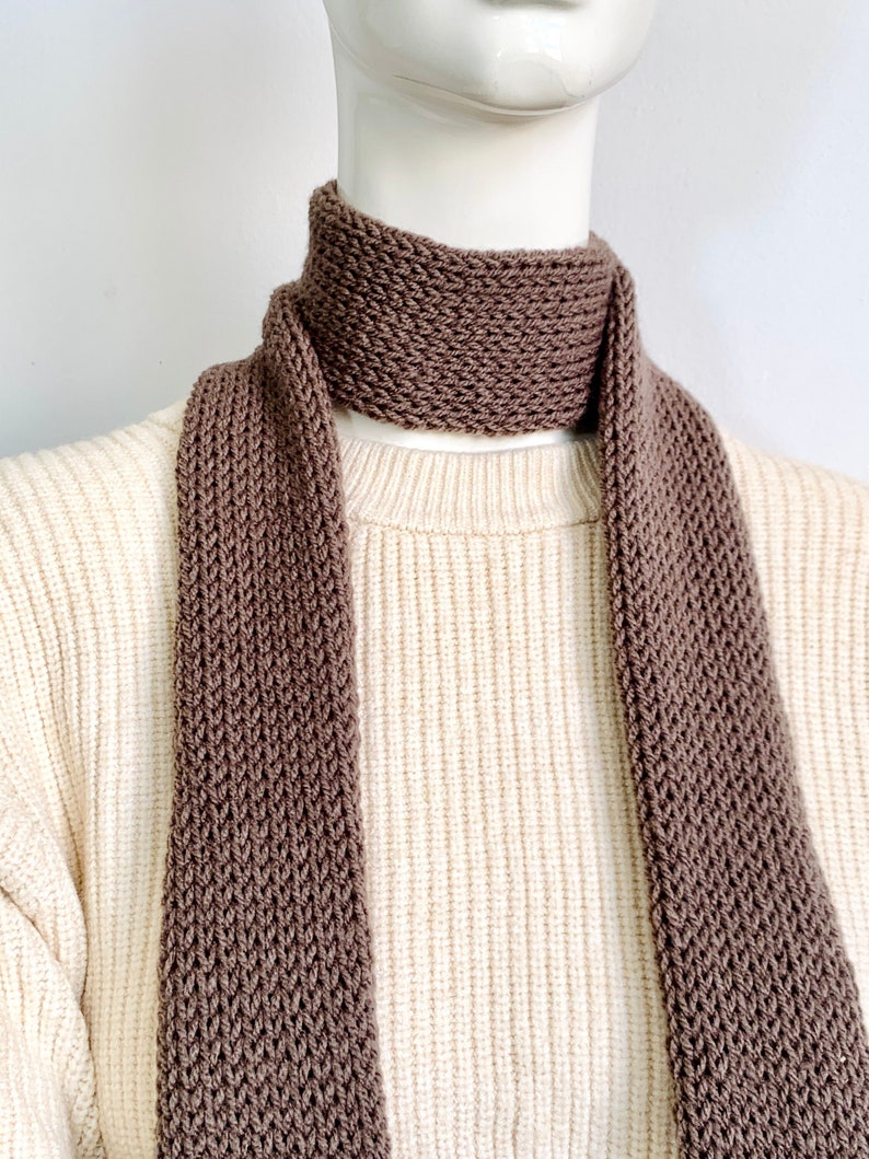 Skinny Scarf Cocoa Light Brown Skinny Knit Scarf, Pale Brown Long Scarf ...