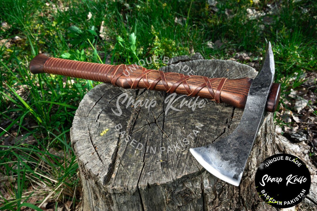 Axe Damascus Hatchet Camping Axe With Rosewood Handle Outdoor Axe ...