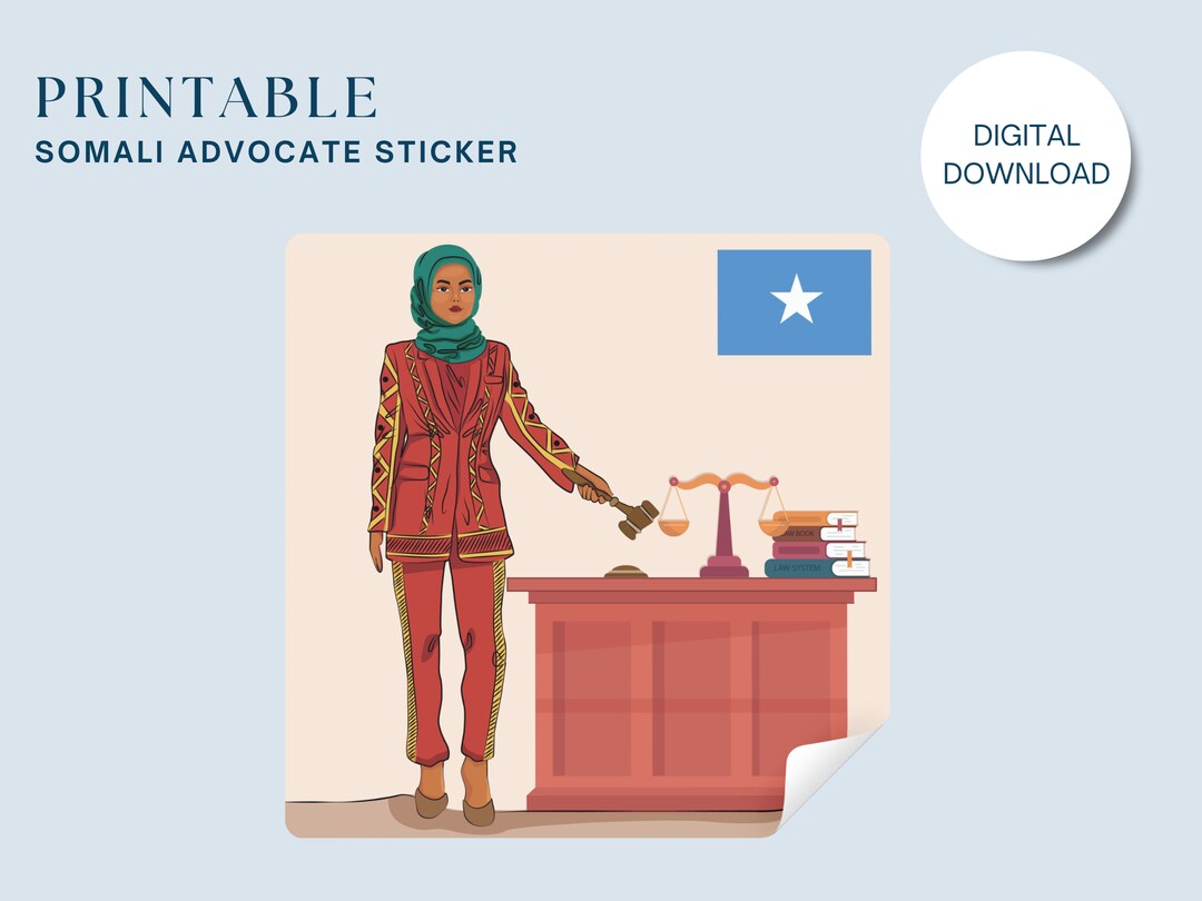 SOMALI ADVOCATE STICKER, Women in Law, Advocate Sticker, Advocate ...