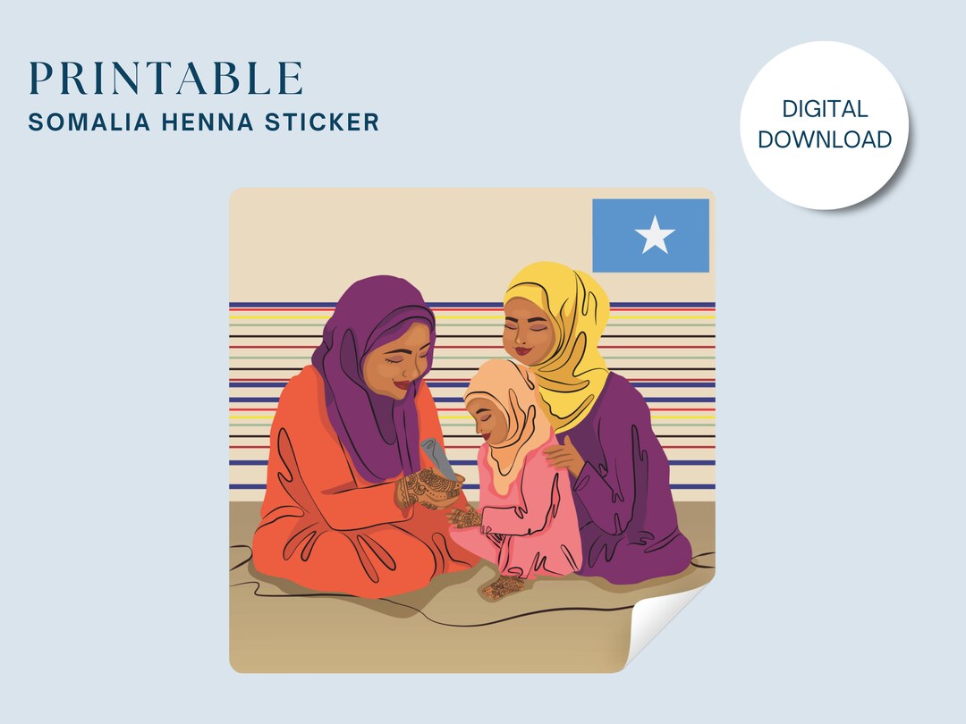 SOMALI HENNA STICKER, Instant Download, Henna, Lady Art, Temporary ...