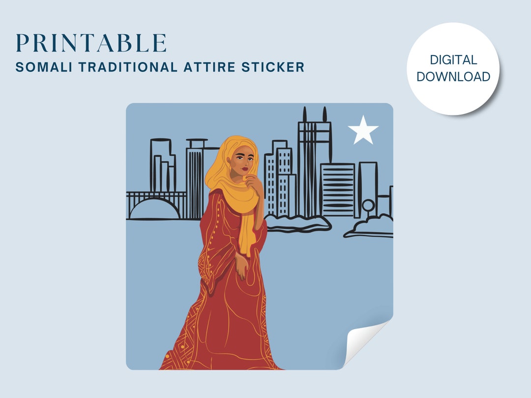 SOMALI ATTIRE STICKER, Digital Download, Traditional Attire, Somalia ...