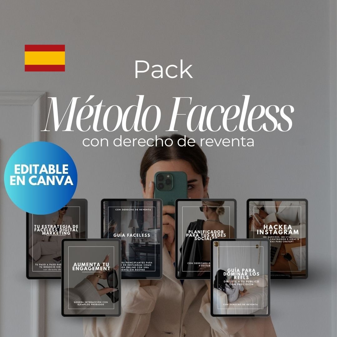 Pack De Guías Método Faceless En Español Con Derechos De Reventa MRR PLR - Etsy