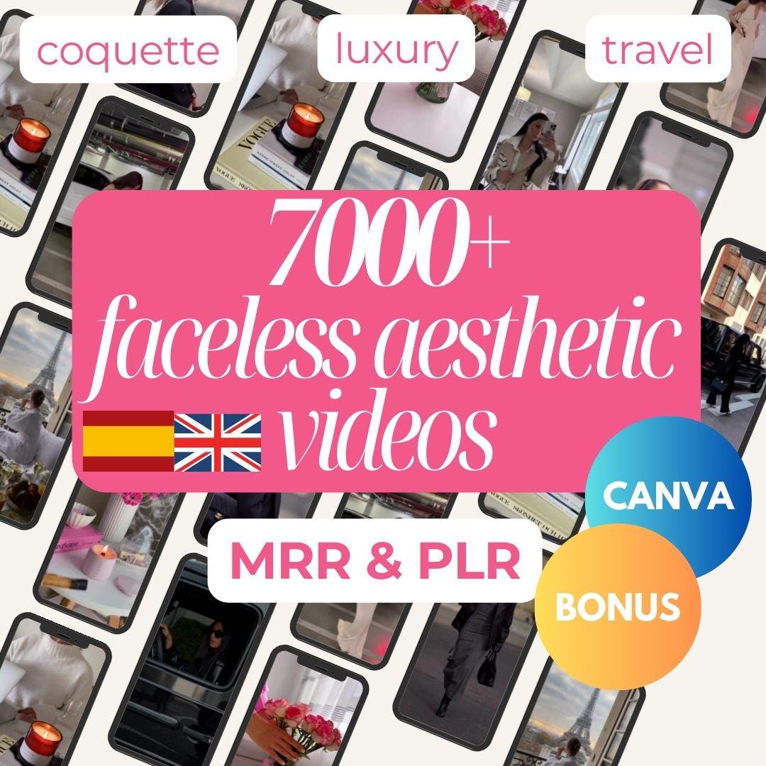 7000+ Aesthetic Faceless Video Reels + Story | MRR & PLR Resell | DFY ...