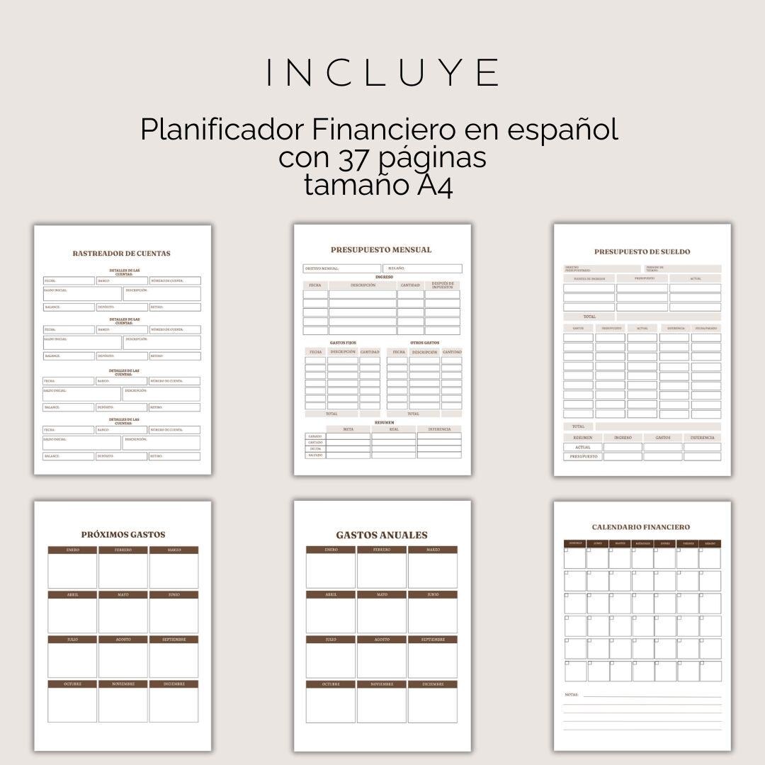 Editable Finance Planner in Spanish: Canva Template With Resale Rights ...
