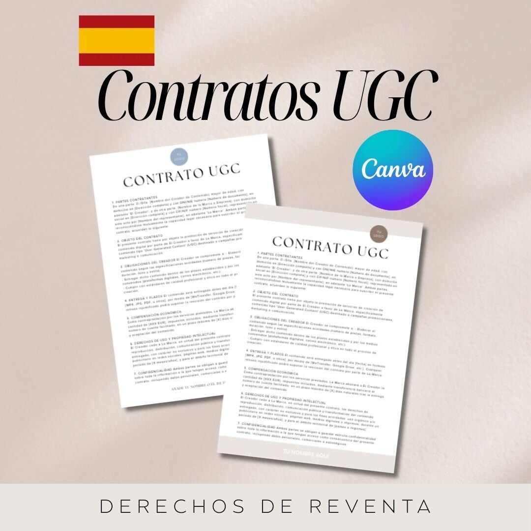 Plantilla De Contrato Para Creadores De Contenido UGC: Diseño Editable ...