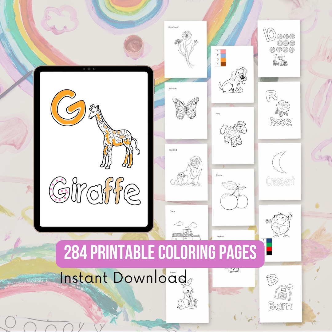 284 Kids' Coloring Pages: Mega Pack for Preschool, Kindergarten ...