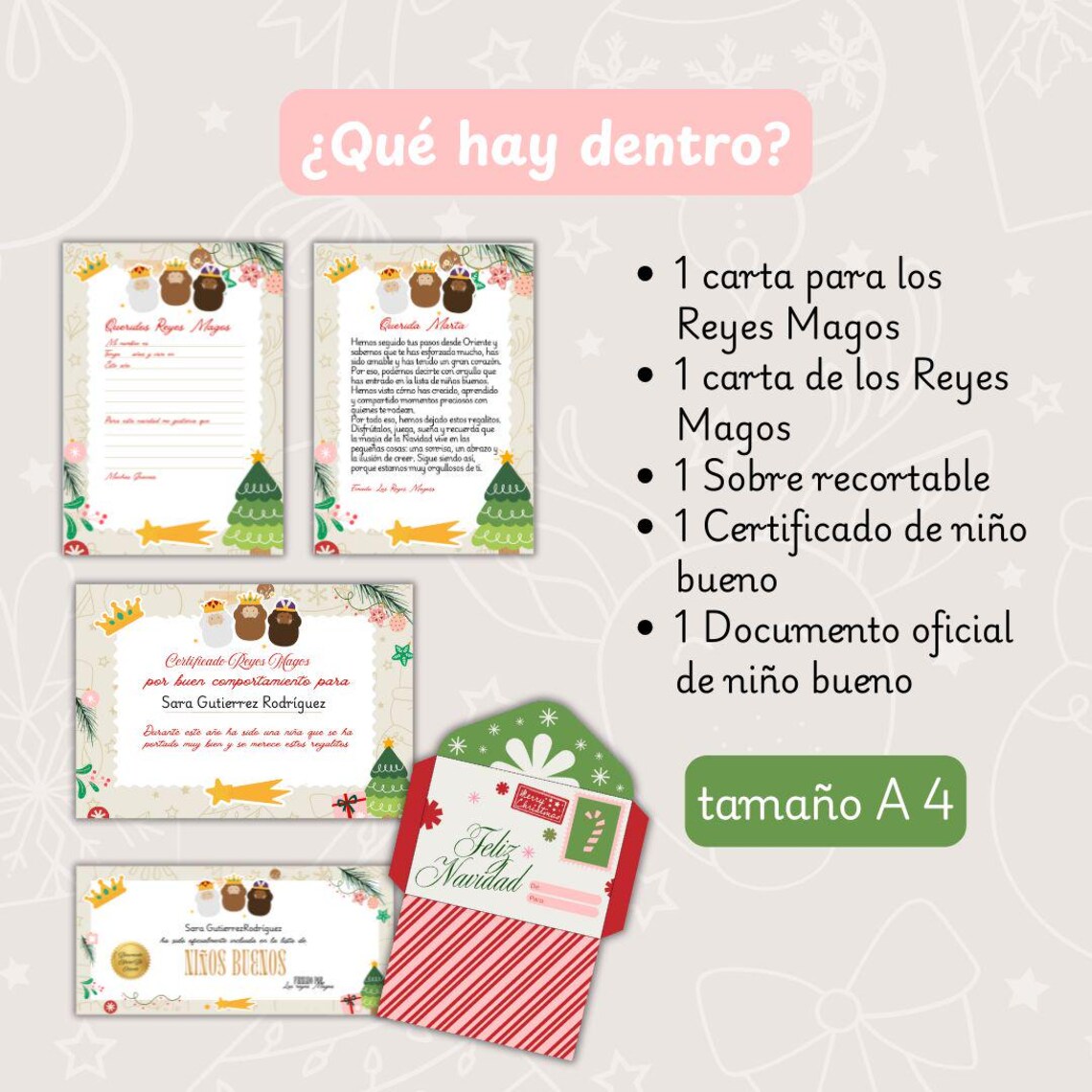 Carta Reyes Magos editable en Canva e imprimible / Certificado de Buena ...