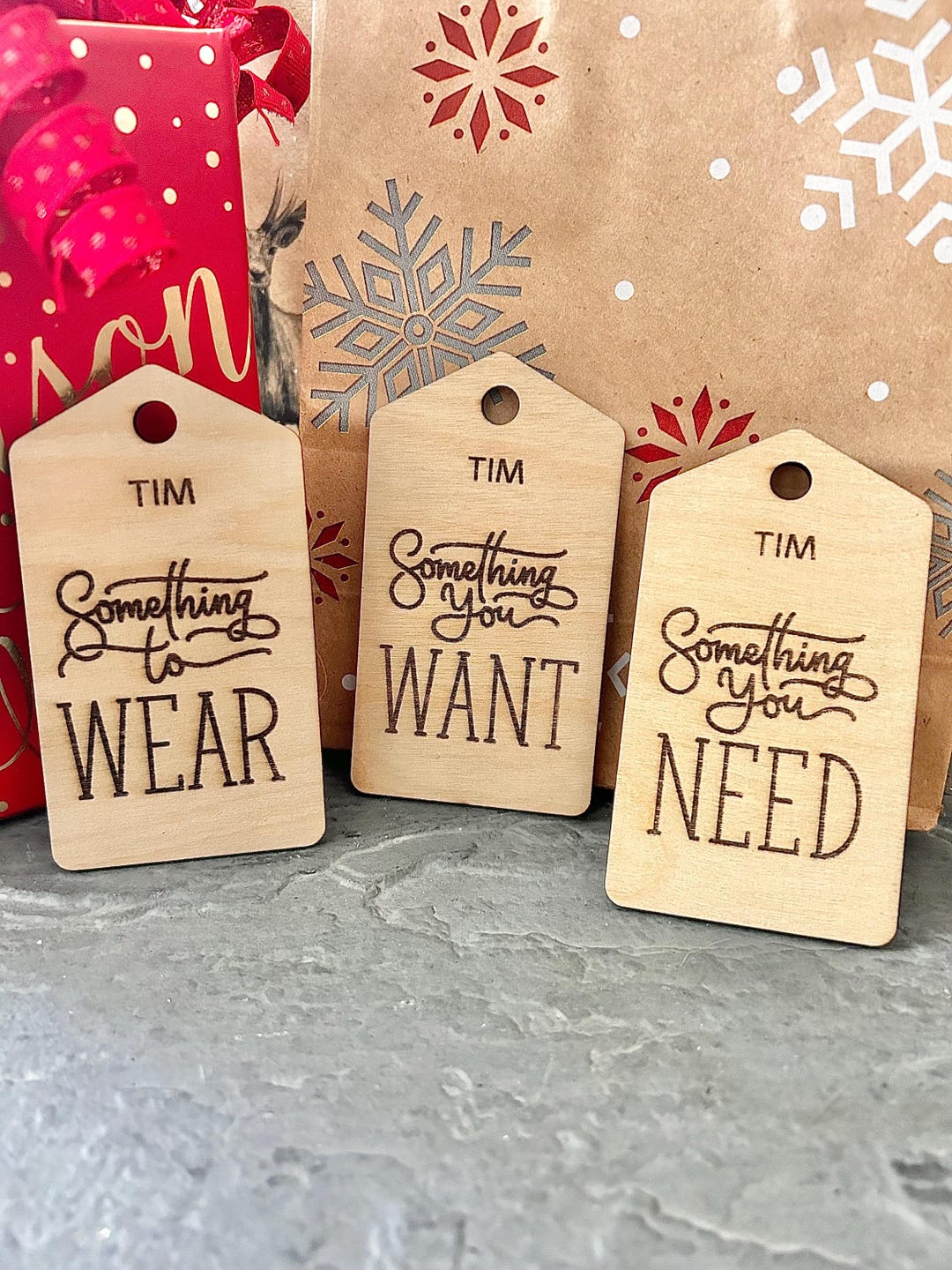 Christmas Gift Tags Wooden Gift Tags Personalised Christmas Gift Tags ...