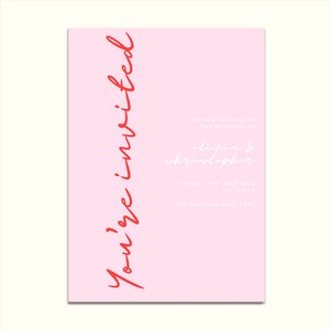 Wedding Invitation Template | Download & Edit Pink Wedding Invite ...