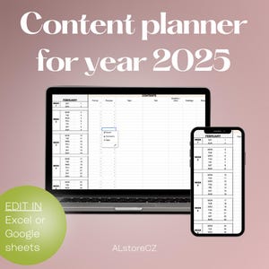 2025 Excel Calendar & Yearly Planner Editable Monthly Calendar for ...