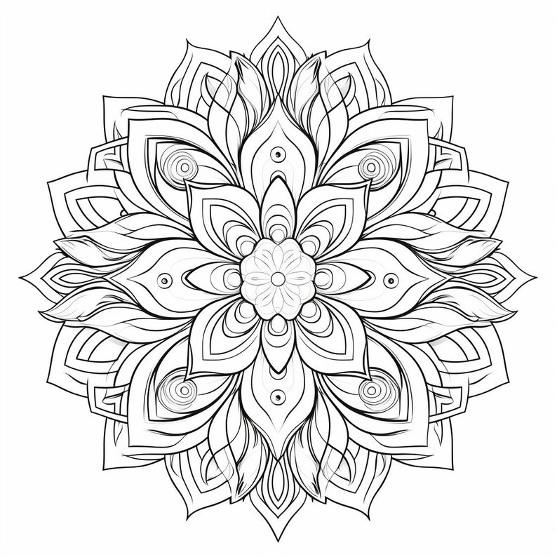 40 Mandalas Coloring Book, PDF, Printable Coloring Pages, Simple ...