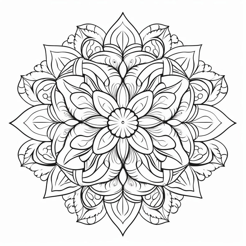 40 Mandalas Coloring Book, PDF, Printable Coloring Pages, Simple ...