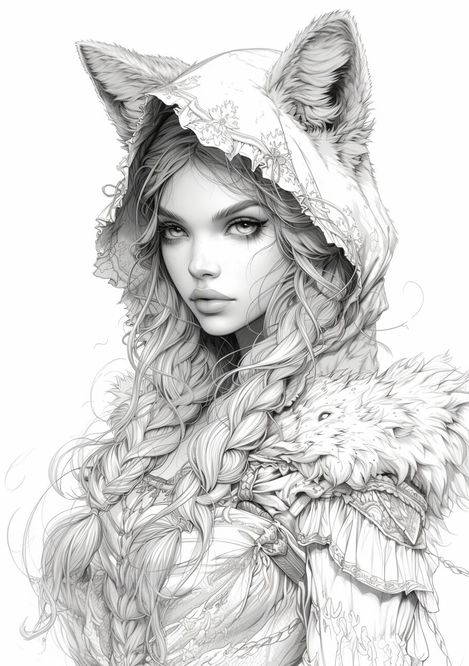 20 Ghotic Women Girls Grayscale Coloring Pages History Coloring Pages ...