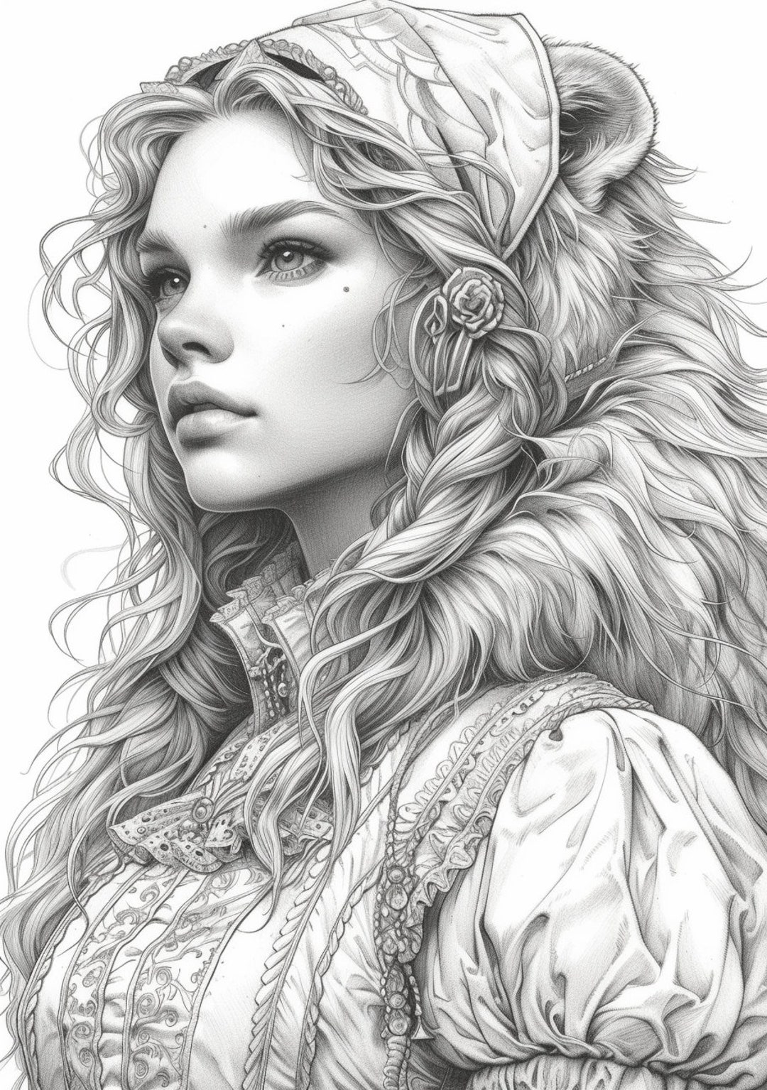 20 Ghotic Women Girls Grayscale Coloring Pages | History Coloring Pages ...