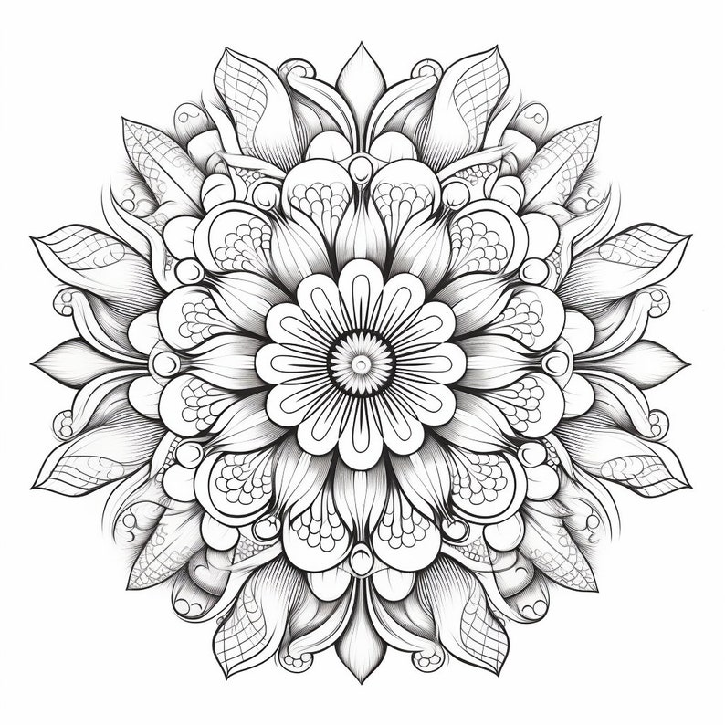 40 Mandalas Coloring Book, PDF, Printable Coloring Pages, Simple ...