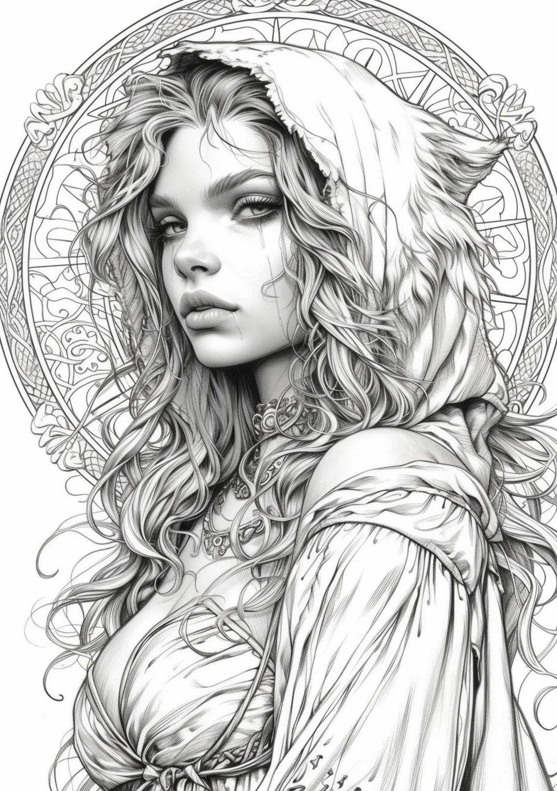 20 Ghotic Women Girls Grayscale Coloring Pages History Coloring Pages ...