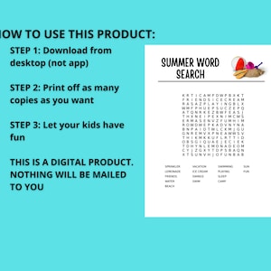 Summer Word Searches - Etsy
