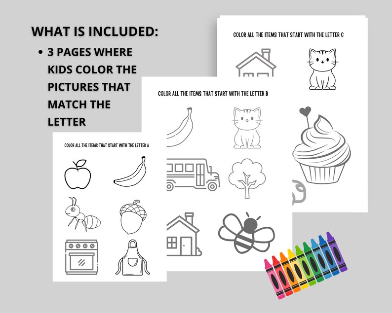 Alphabet Sounds Coloring Pages - Etsy