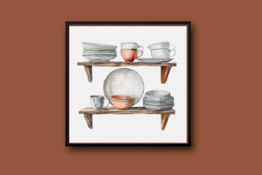 Kitchen Shelf Cross Stitch Pattern - Etsy