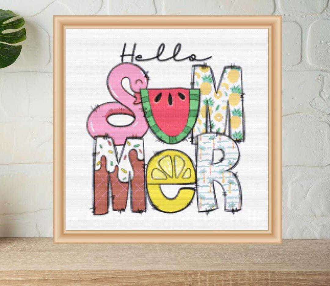 Hello Summer Cross Stitch Pattern - Etsy