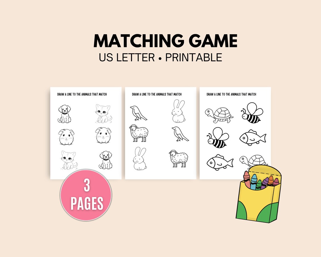 Matching Game Preschool Activities Homeschool Activities - Etsy