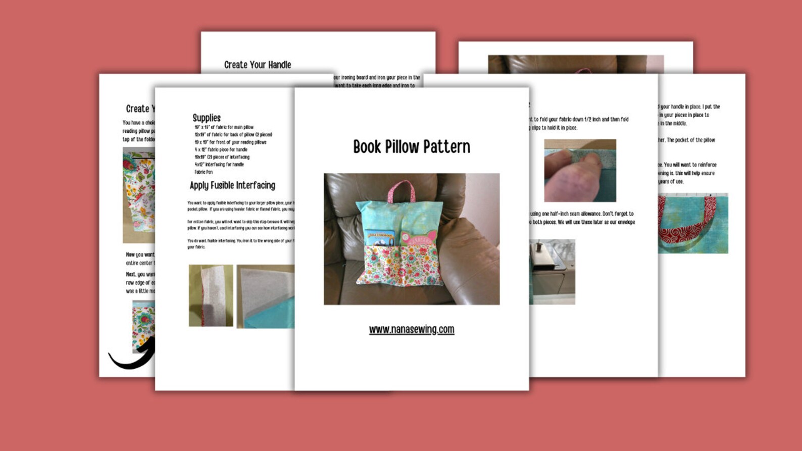 Book Pillow Pattern Reading Pillow - Etsy