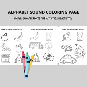 Alphabet Sounds Coloring Pages - Etsy