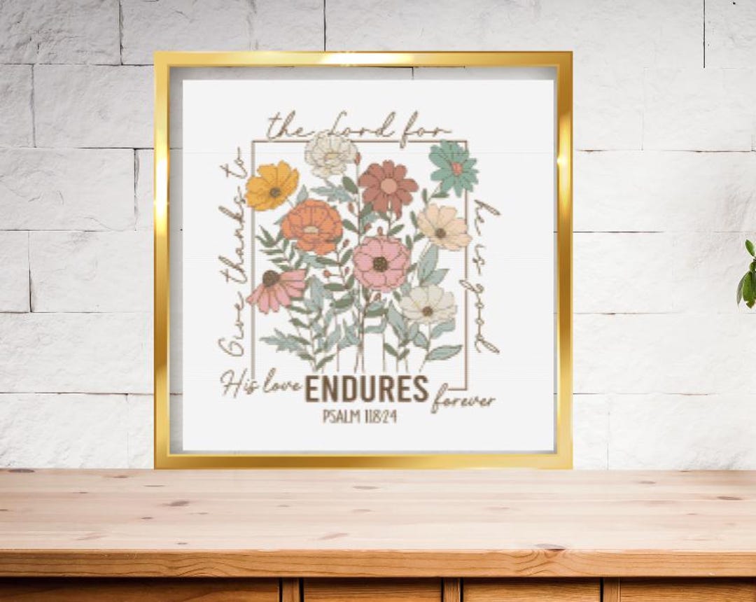 His Love Endures Scripture Cross Stitch Pattern - Etsy